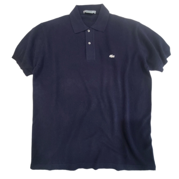 Lacoste | Sweaters | Lacoste Cashmere Navy Blue Polo Collar Sweater ...